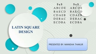 LATIN SQUARE DESIGN - RESEARCH DESIGN | PPTX