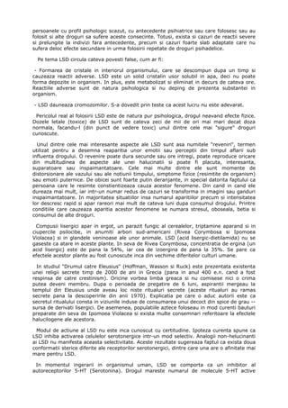 LSD este numele generic pentru acidul lisergic dietilamida-25. | PDF