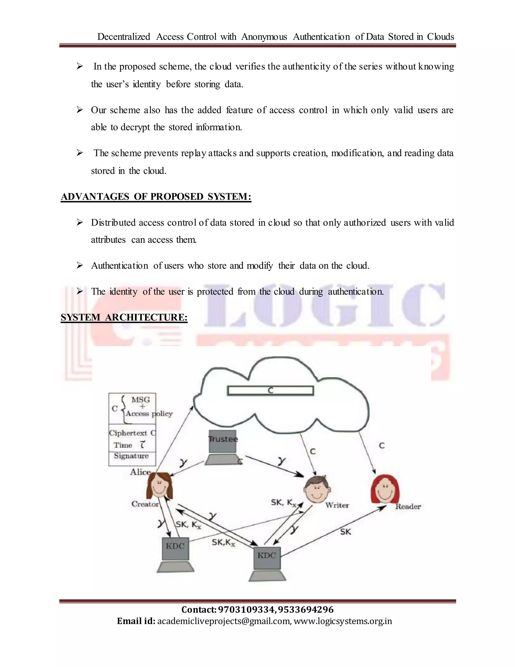 Decentralized Access Control With Anonymous Authentication Of Data Stored In Clouds Pdf