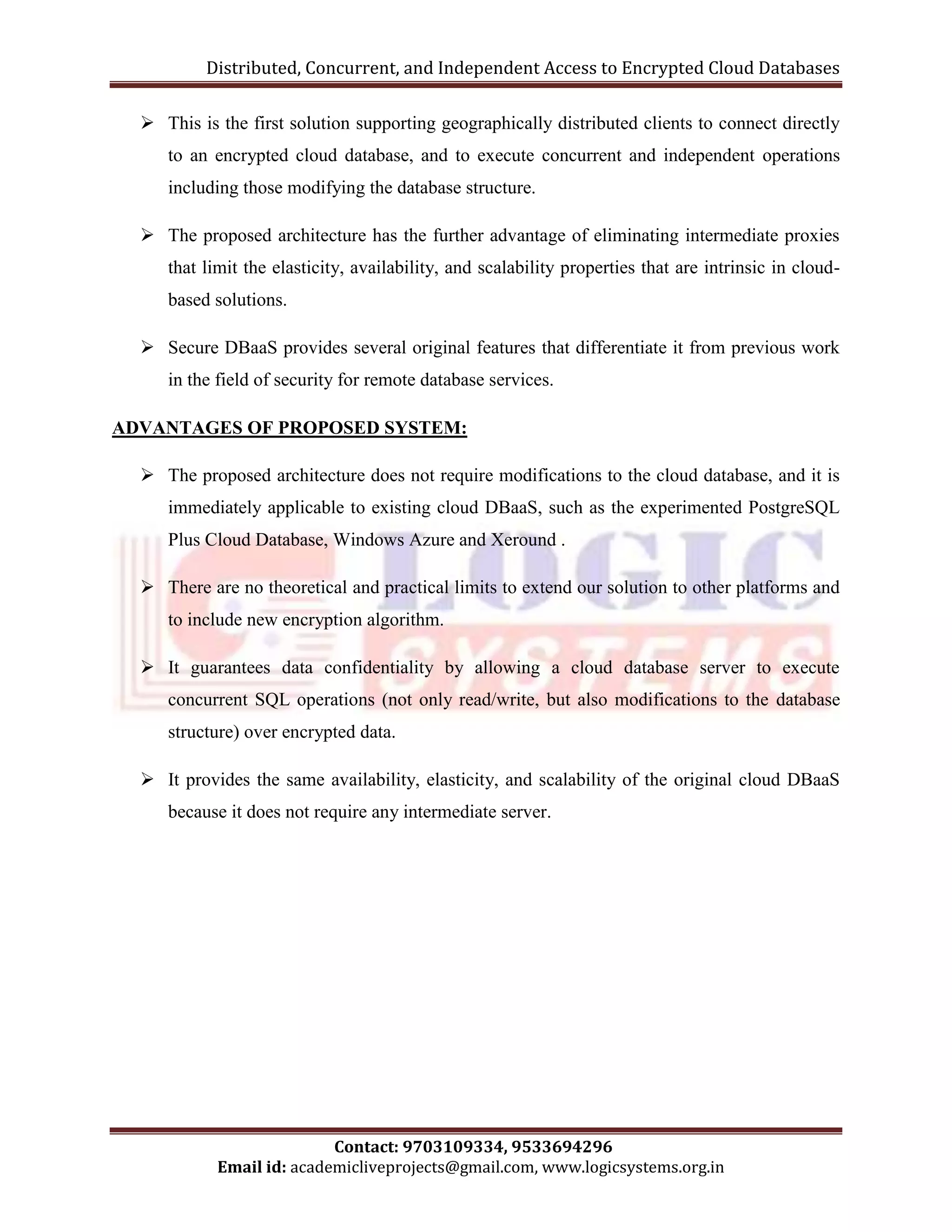 distributed, concurrent, and independent access to encrypted cloud databases | DOCX | Databases ...