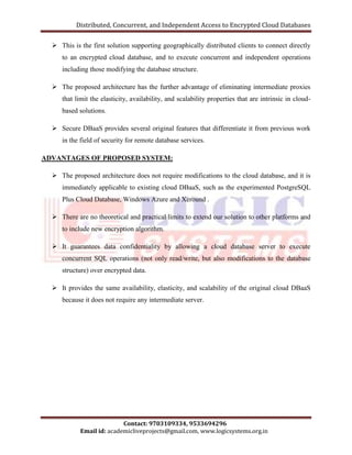 distributed, concurrent, and independent access to encrypted cloud databases | DOCX | Databases ...