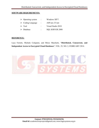 distributed, concurrent, and independent access to encrypted cloud databases | DOCX | Databases ...
