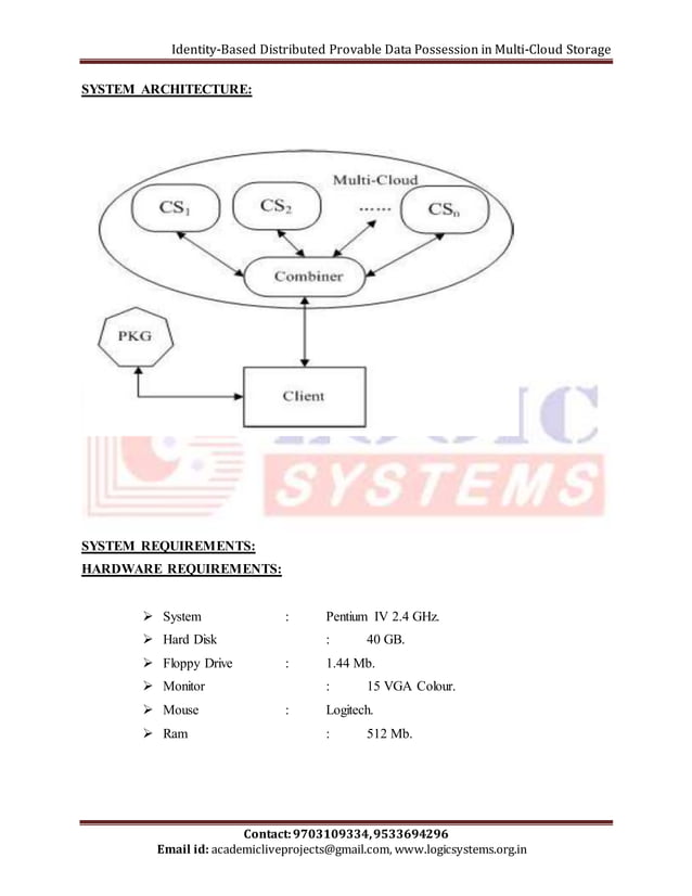 Identity Based Distributed Provable Data Possession In Multi Cloud
