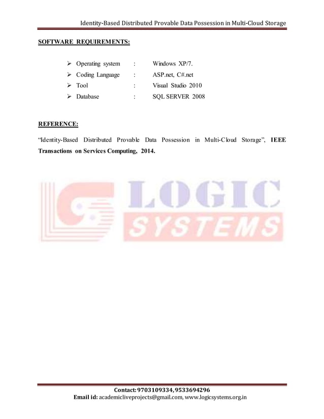 Identity Based Distributed Provable Data Possession In Multi Cloud