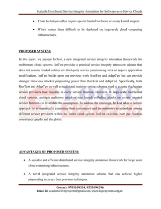 scalable distributed service integrity attestation for software-as-a ...