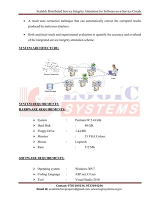 scalable distributed service integrity attestation for software-as-a ...
