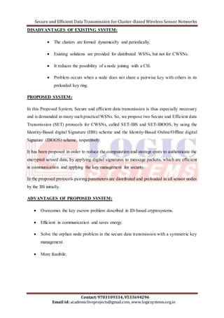 secure and efficient data transmission for cluster-based wireless sensor networks | PDF