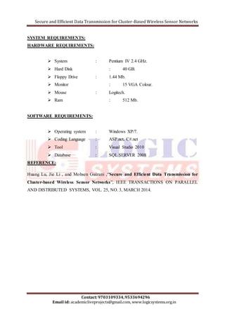 secure and efficient data transmission for cluster-based wireless sensor networks | PDF