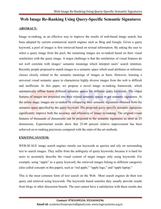 web image re-ranking using query-specific semantic signatures | DOC