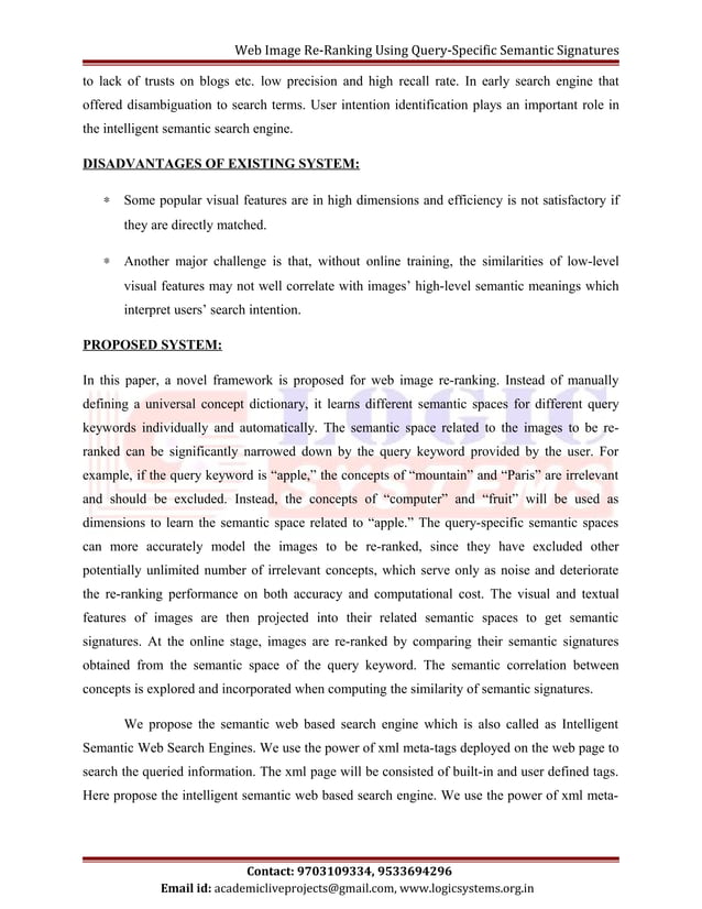 web image re-ranking using query-specific semantic signatures | DOC