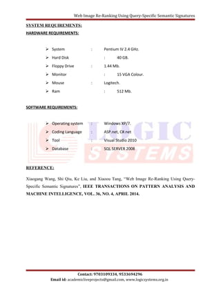 web image re-ranking using query-specific semantic signatures | DOC