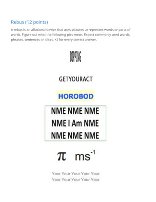 Pot Pourri - Assorted Puzzles on the English Language | PDF