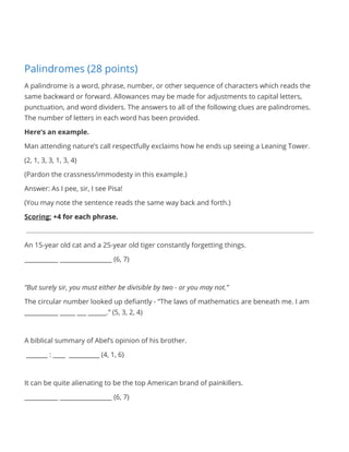 Pot Pourri - Assorted Puzzles on the English Language | PDF