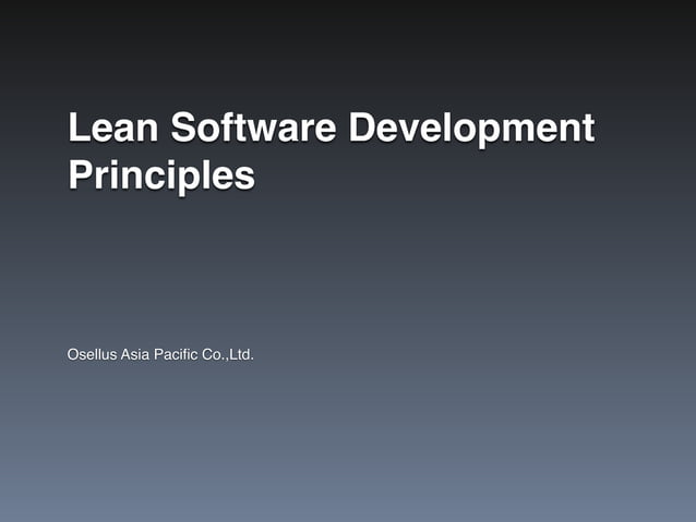 Lean Software Development | PDF