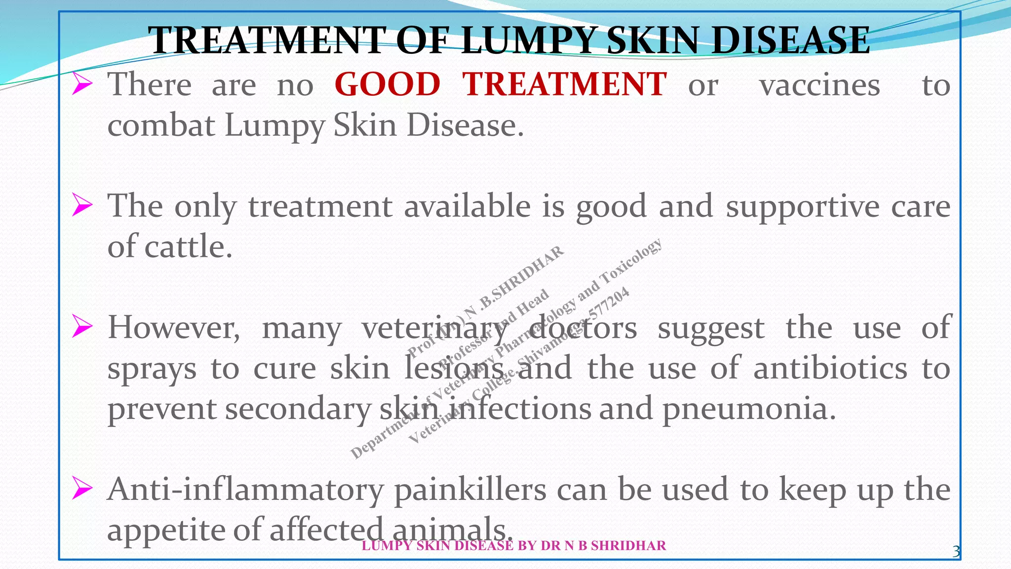 LUMPY SKIN DISEASE : AN UPDATE ON TREATMENT AND VACCINATION | PDF