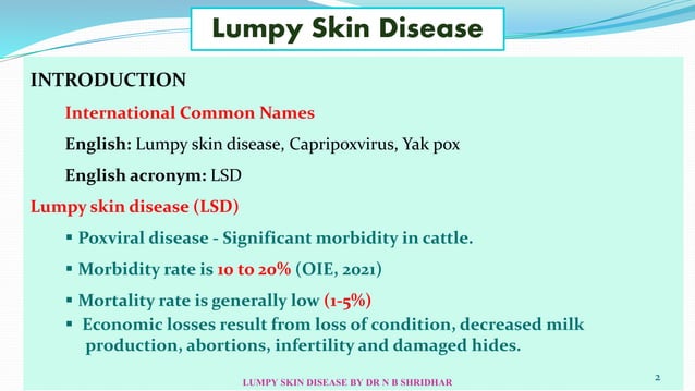 LUMPY SKIN DISEASE : AN UPDATE ON TREATMENT AND VACCINATION | PDF ...