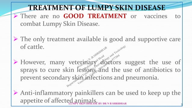 LUMPY SKIN DISEASE : AN UPDATE ON TREATMENT AND VACCINATION | PDF ...