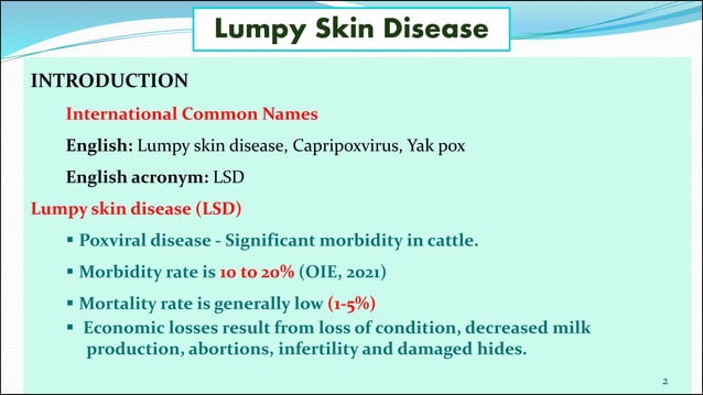 AN UPDATE ON LUMPY SKIN DISEASE WITH TREATMENT AND PREVENTION MEASURES ...