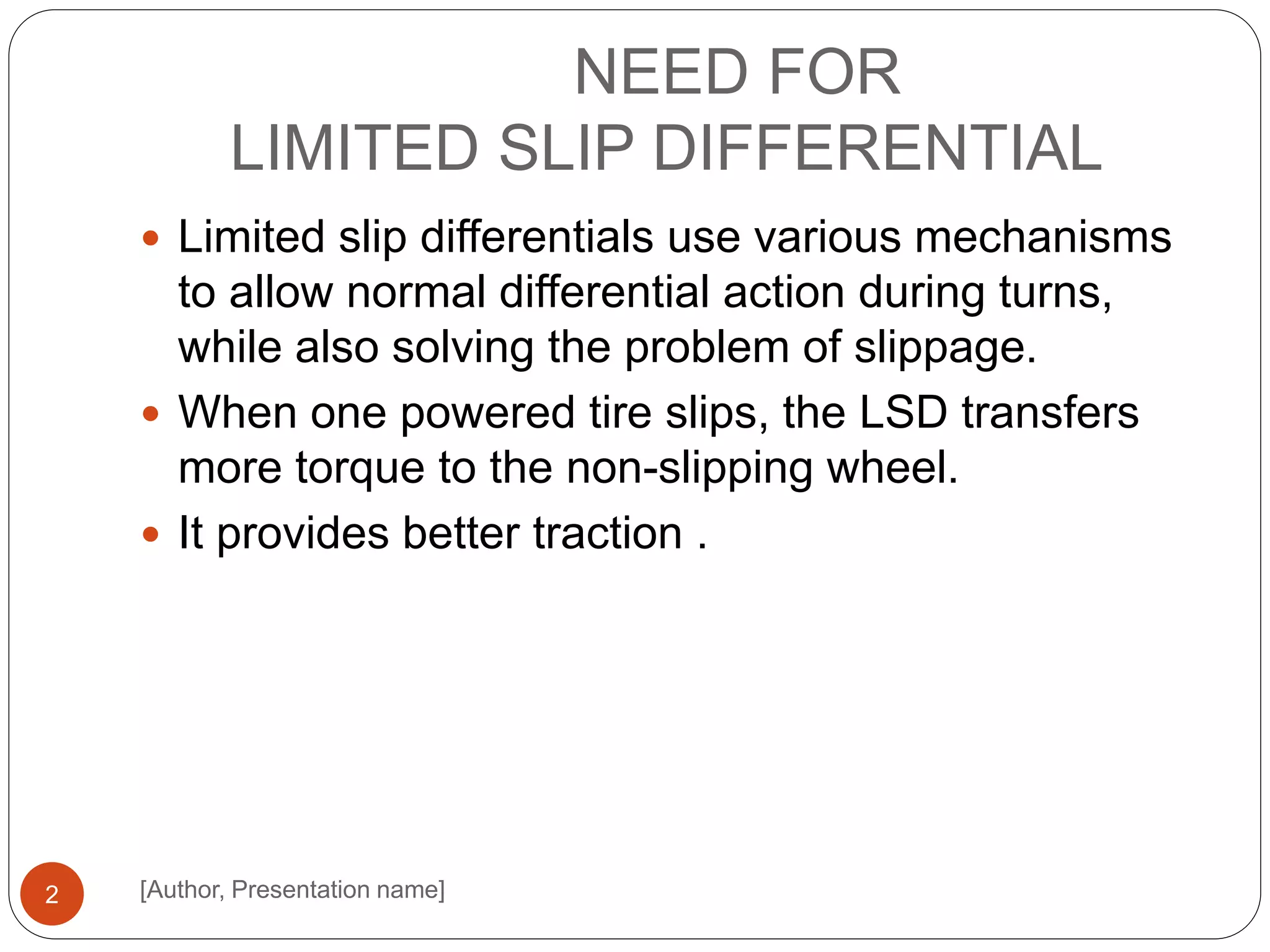 Limited slip differential | PPTX