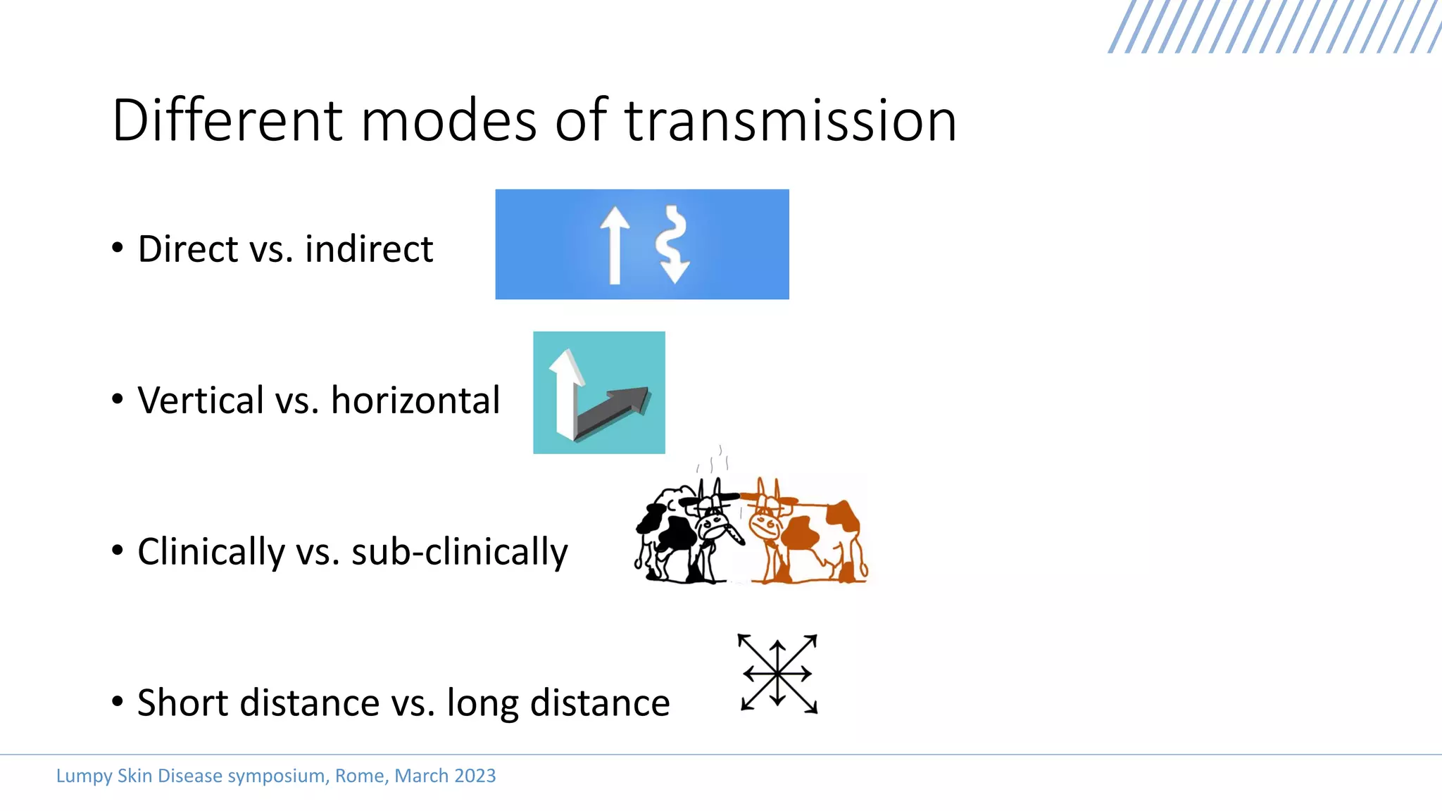 LSD symposium - E. Klemen - Modes of transmission of lumpy skin disease ...