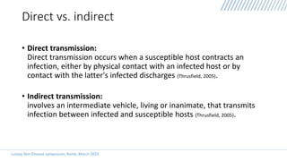LSD symposium - E. Klemen - Modes of transmission of lumpy skin disease ...
