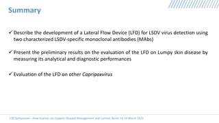 LSD symposium - G. Pezzoni - Development of a pen-side test for the ...
