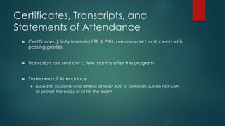 LSE-PKU Summer School Review | PPTX