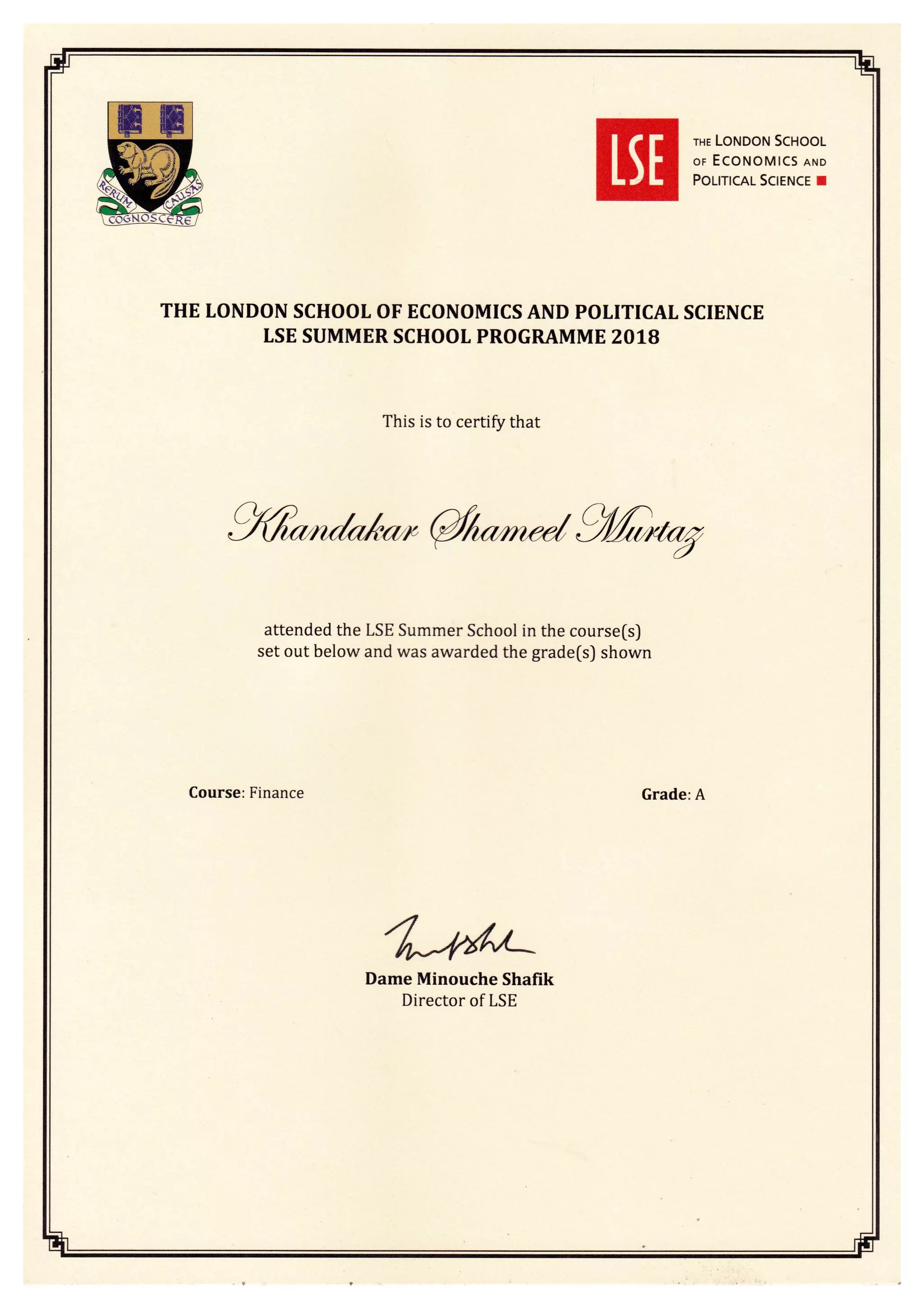 LSE Finance Certificate | PDF