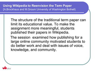 Wikipedia and Information literacy | PPT