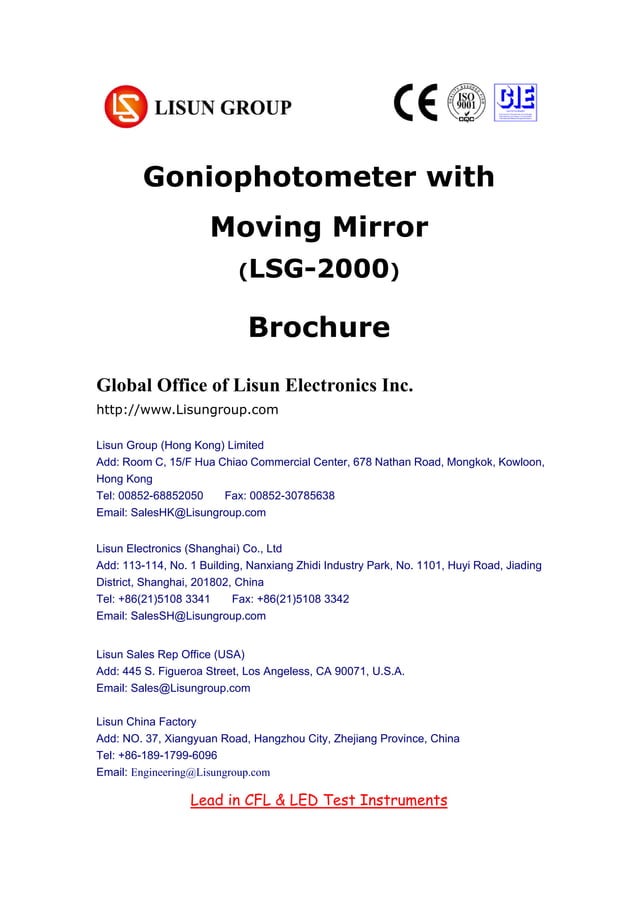 Goniophotometer with Rotating Mirror | PDF | Consumer Electronics ...