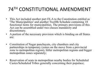 ANALYSIS OF URBAN LOCAL SELF GOVERNMENT IN INDIA | PPTX | Civic affairs ...