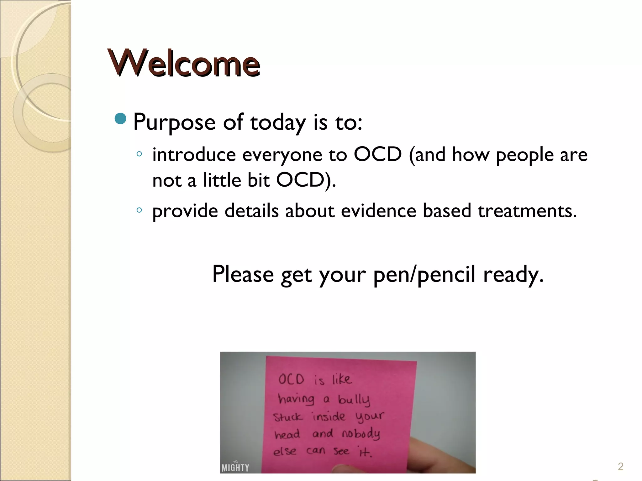 I Am a Little Bit OCD. Are You? | PPT