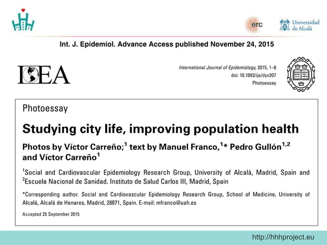 Urban Environment and Cardiovascular Health: ERC Project Heart Healthy ...