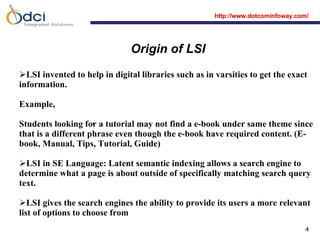 Latent Semantic Indexing and Analysis | PPT