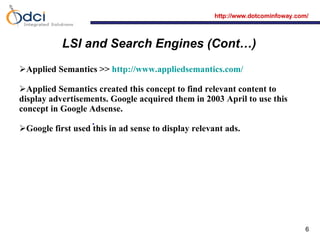 Latent Semantic Indexing and Analysis | PPT