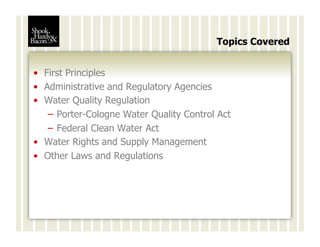 Overview of California Water Law and Regulation | PDF | Environment ...