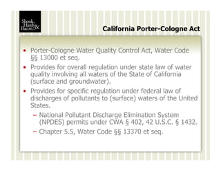 Overview of California Water Law and Regulation | PDF | Environment ...