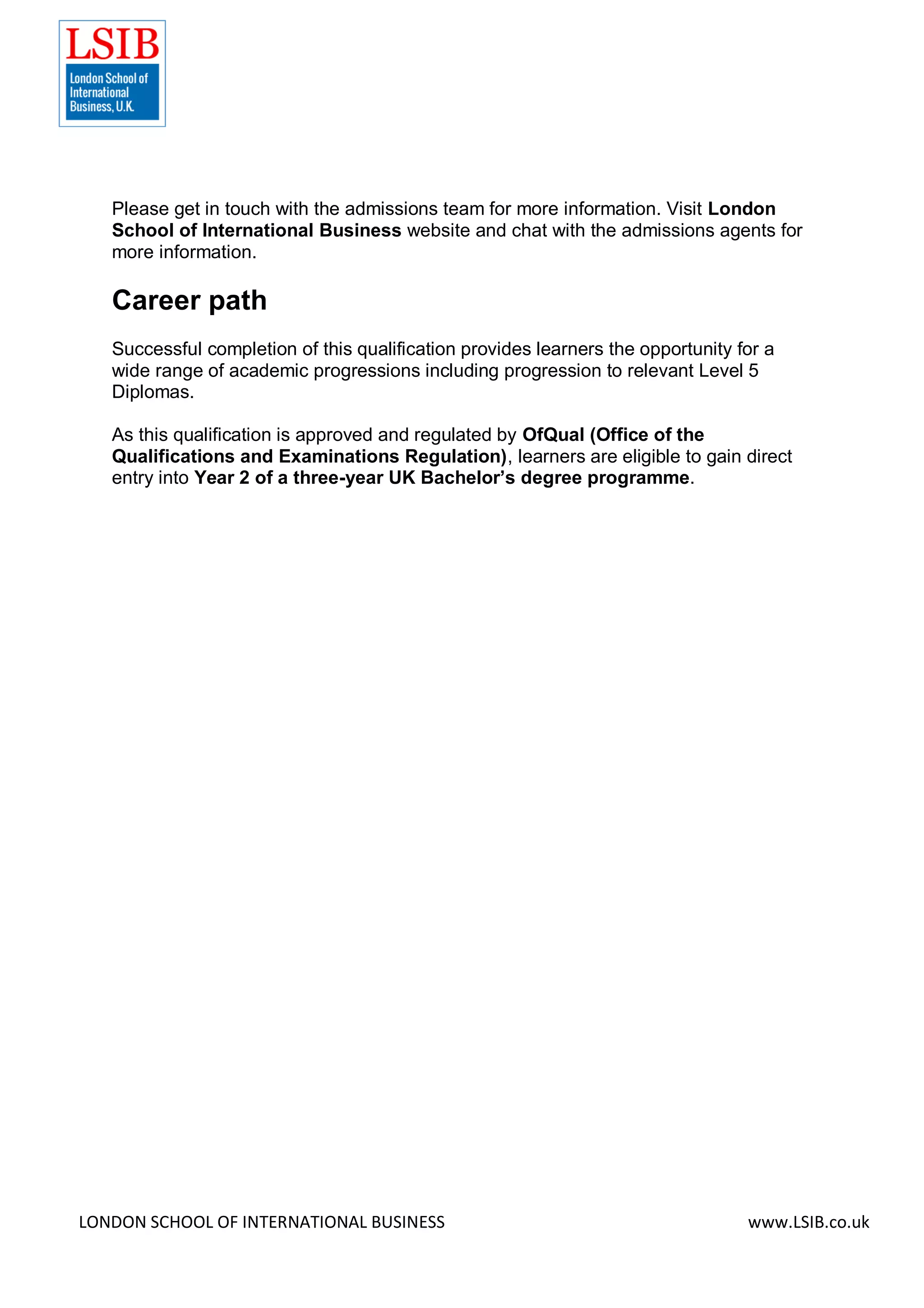 Level 4 Diploma in Tourism and Hospitality Management | PDF