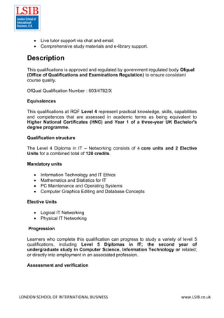 Level 4 Diploma in IT – Networking | PDF