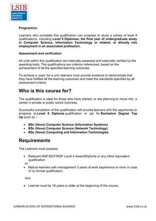 Level 5 Diploma in Information Technology | PDF