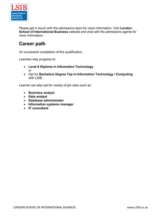 Level 5 Diploma in Information Technology | PDF