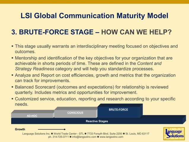 LSI global communication maturity model reactive | PPTX