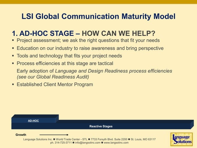 LSI Global Communications Maturity Model | PPT