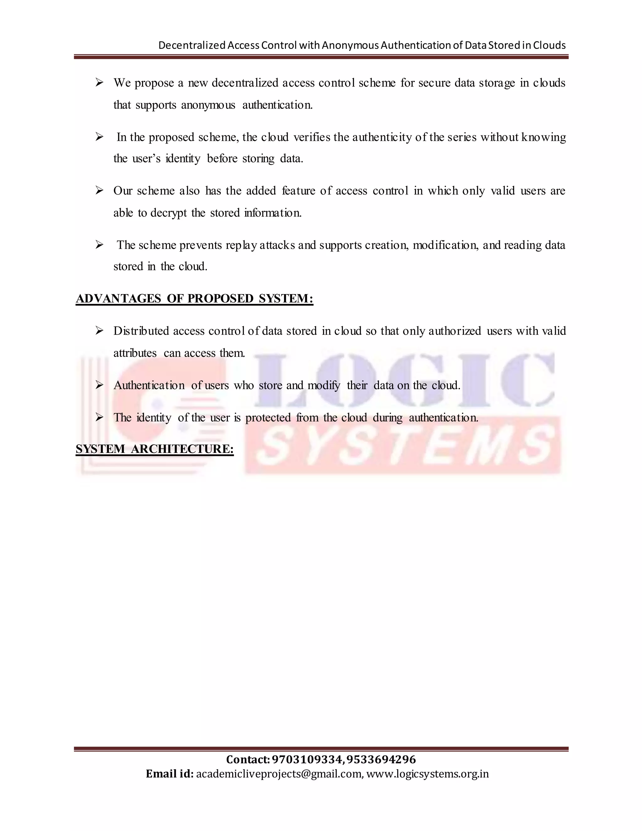 Decentralized Access Control With Anonymous Authentication Of Data Stored In Clouds Pdf