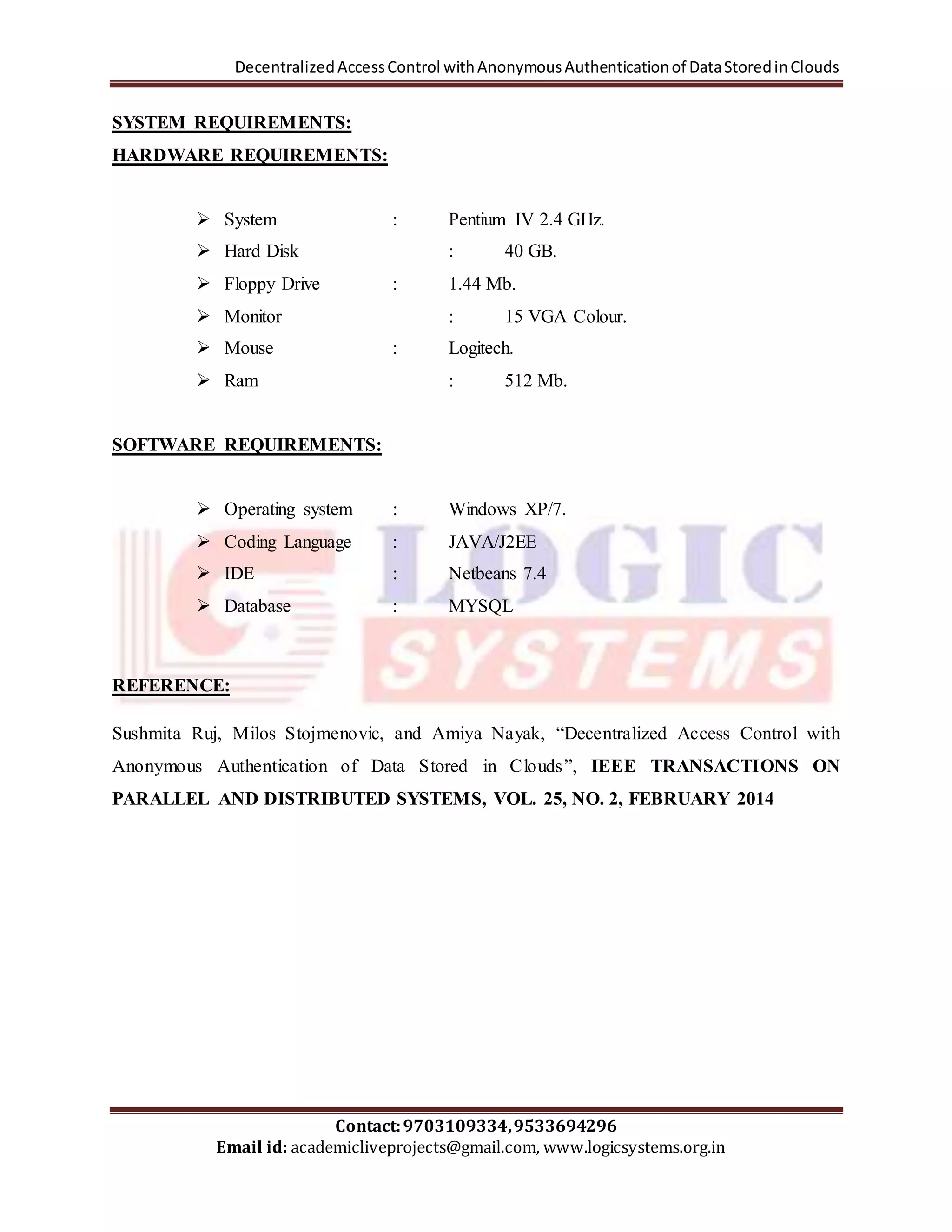 Decentralized Access Control With Anonymous Authentication Of Data Stored In Clouds Pdf