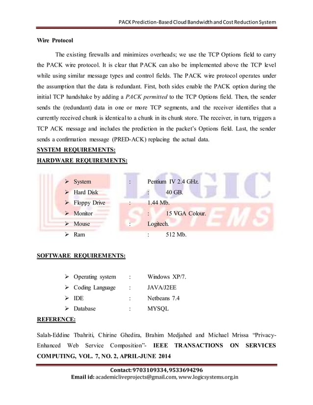 Pack Prediction Based Cloud Bandwidth And Cost Reduction System Docx Cloud Computing Internet