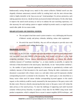 privacy preserving multi keyword ranked search over encrypted cloud data | PDF