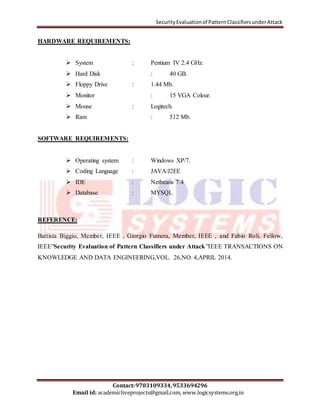 security evaluation of pattern classifiers under attack | PDF