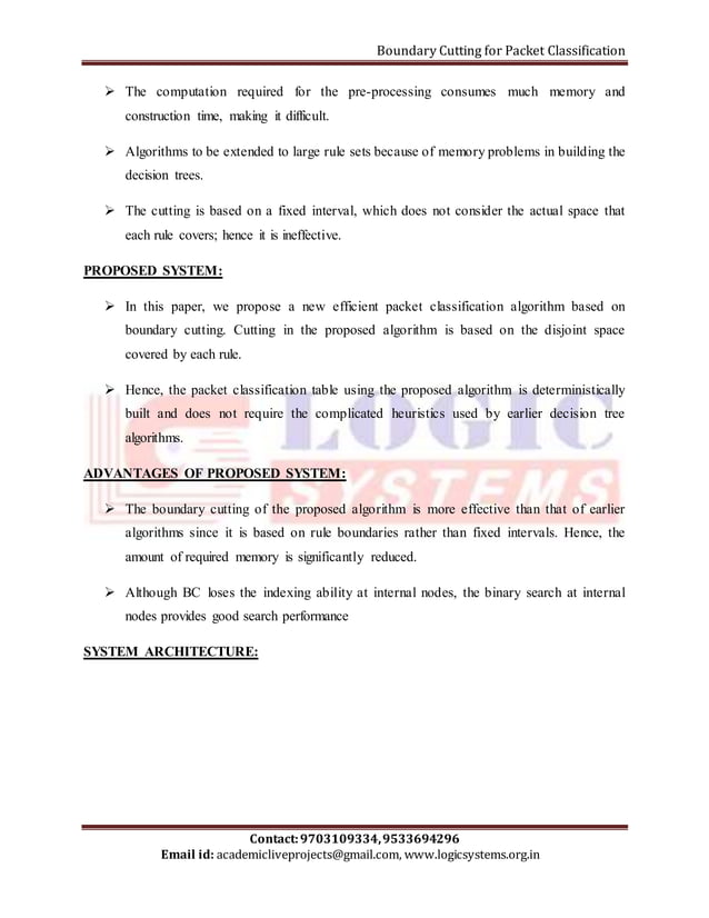 Boundary Cutting For Packet Classification