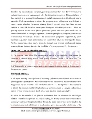 on false data-injection attacks against power system state estimation modeling and ...